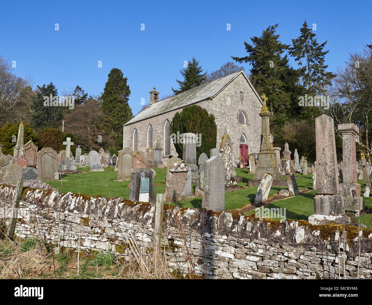 The grounds and building of the old Dunnichen Parish Church near Letham ...