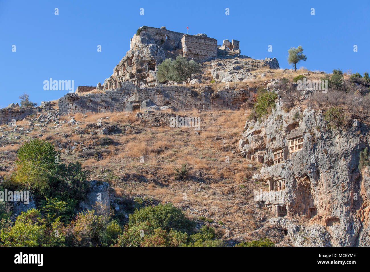 The ruins of the ancient city of Tlos, Fethiye, Turkey Stock Photo - Alamy
