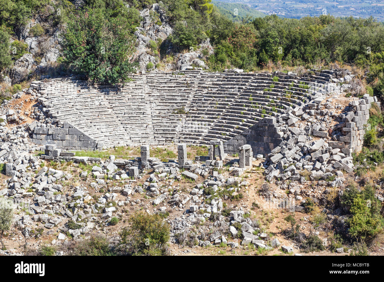 Turkey Pinara the theater of the ancient city located in the city of ...