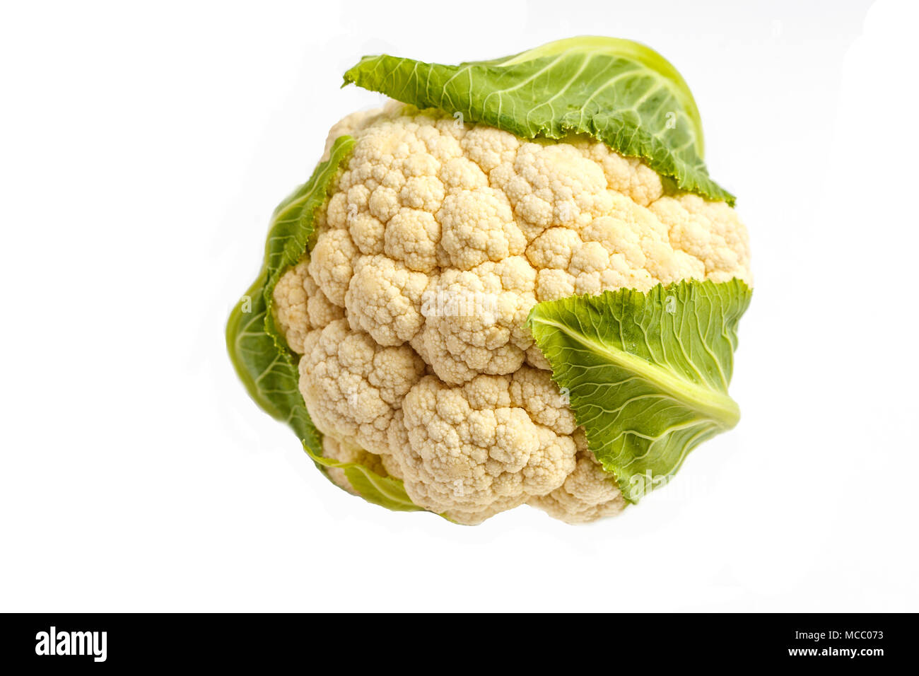 Ripe whole raw Cauliflower isolated on white background Stock Photo - Alamy