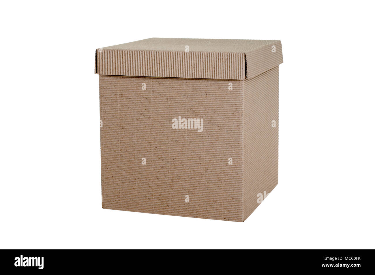 Cardboard box with lid isolated on a white background Stock Photo - Alamy
