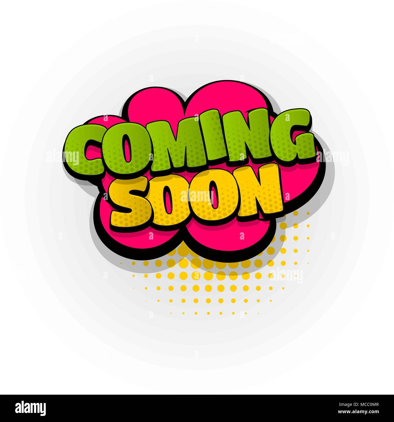 Soon Comic Bubble Retro Text Stock Photos & Soon Comic Bubble Retro ...