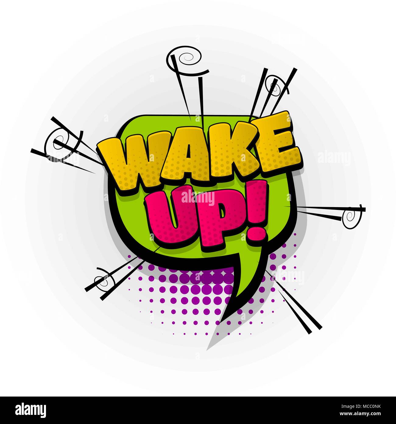 wake up comic book text pop art Stock Vector Image & Art - Alamy