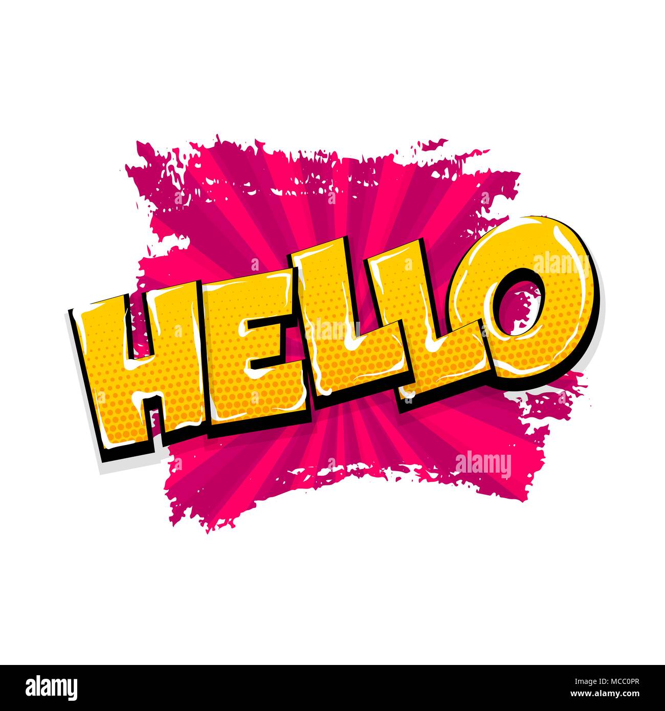 Hello pop art hi-res stock photography and images - Alamy