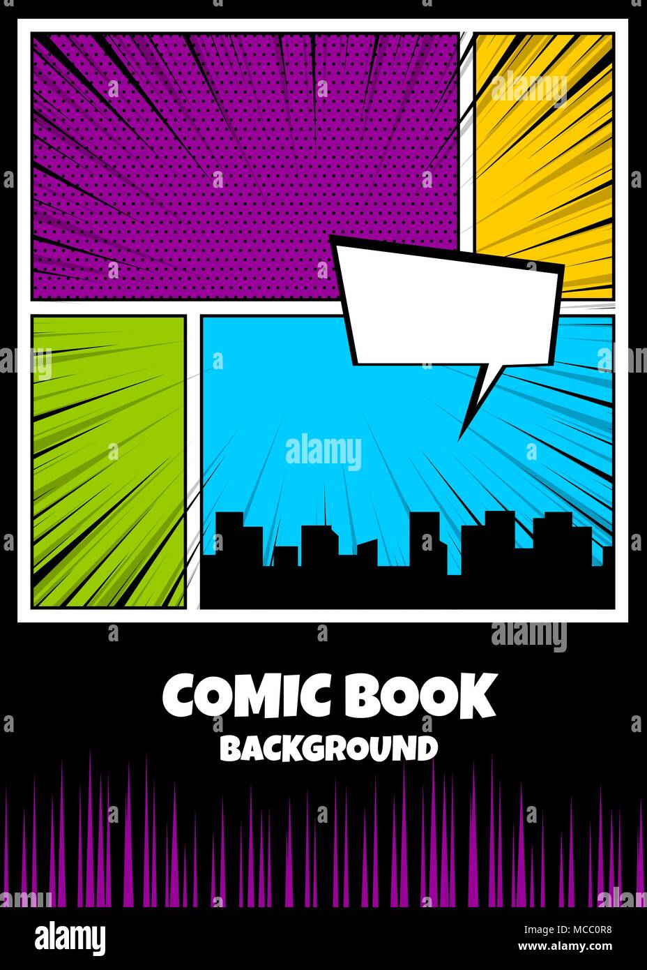 Color comics book cover vertical backdrop Stock Vector Image & Art - Alamy