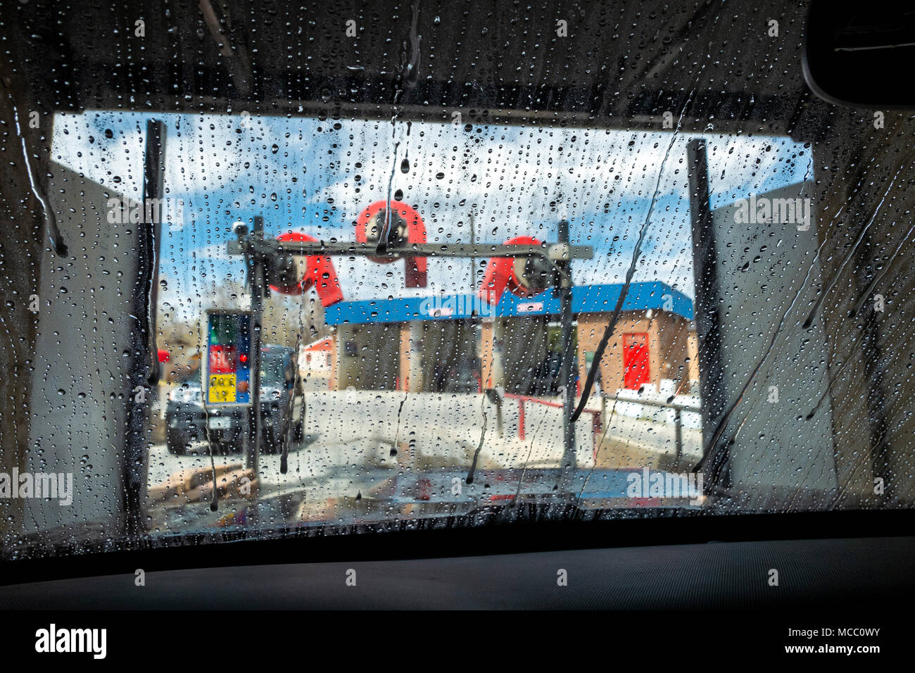 View through auto windshield, car wash Stock Photo - Alamy