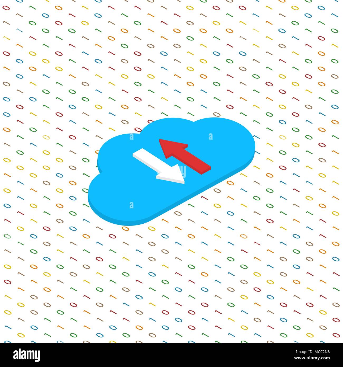 Abstract cloud of uploading information on a digital background. Vector ...