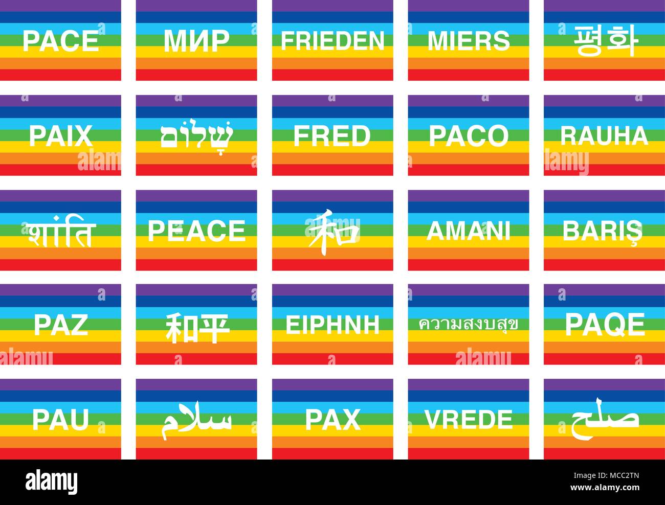 Peace flags in various languages of the world Stock Vector Image & Art ...