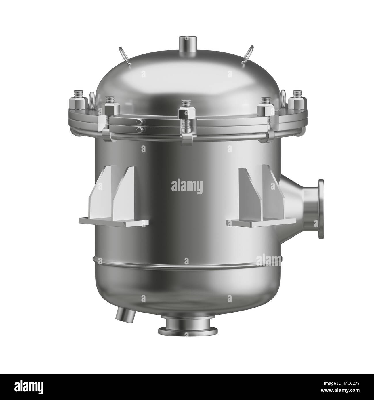 3d illustration Metallic Chrome Plated Industrial Part Filter Stock ...