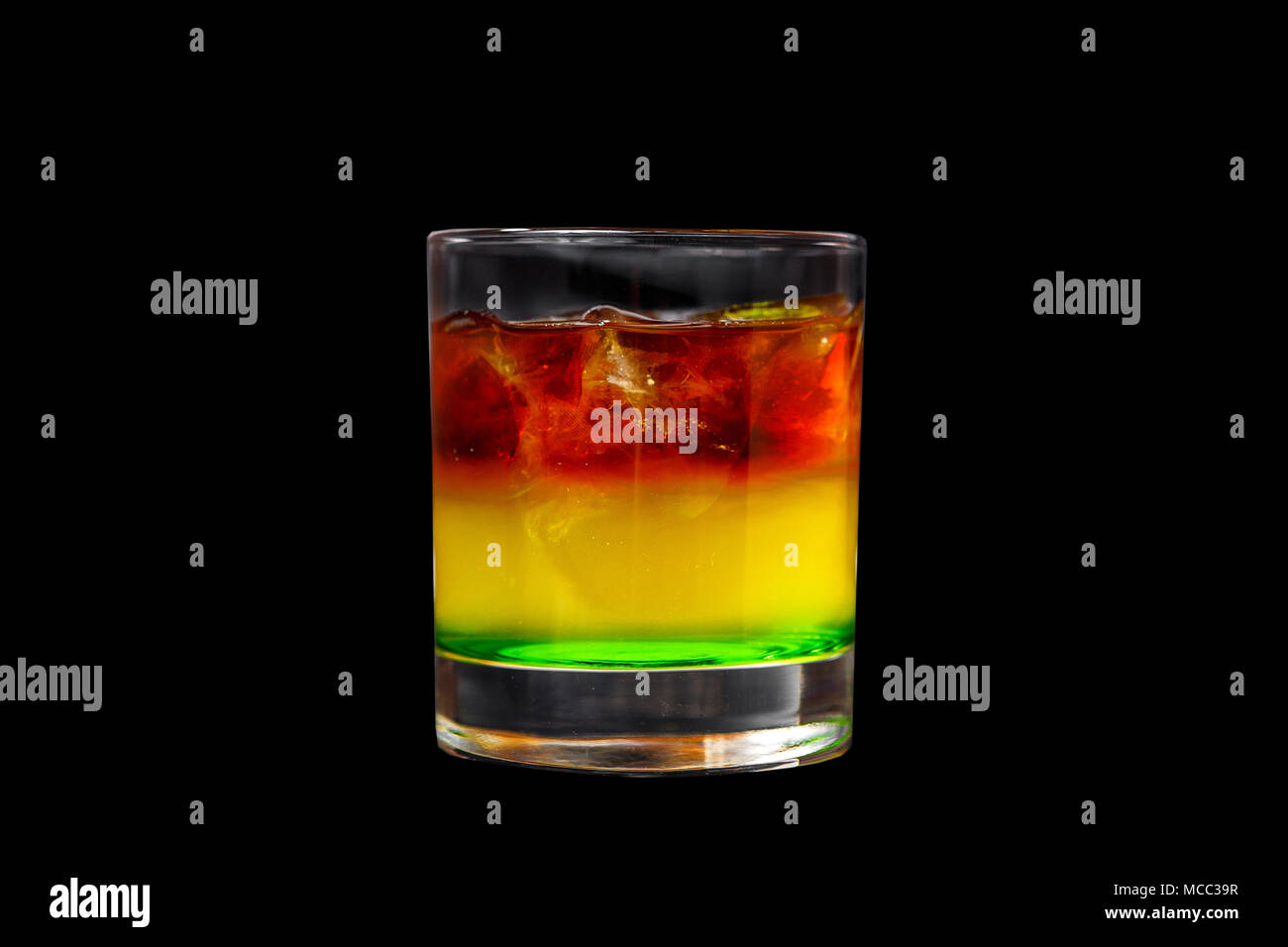 Multicolored, tri-color, cocktail red, yellow, orange, green, gradient ...