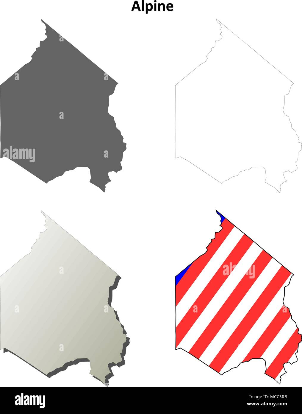 Alpine County, California outline map set Stock Vector Image & Art - Alamy