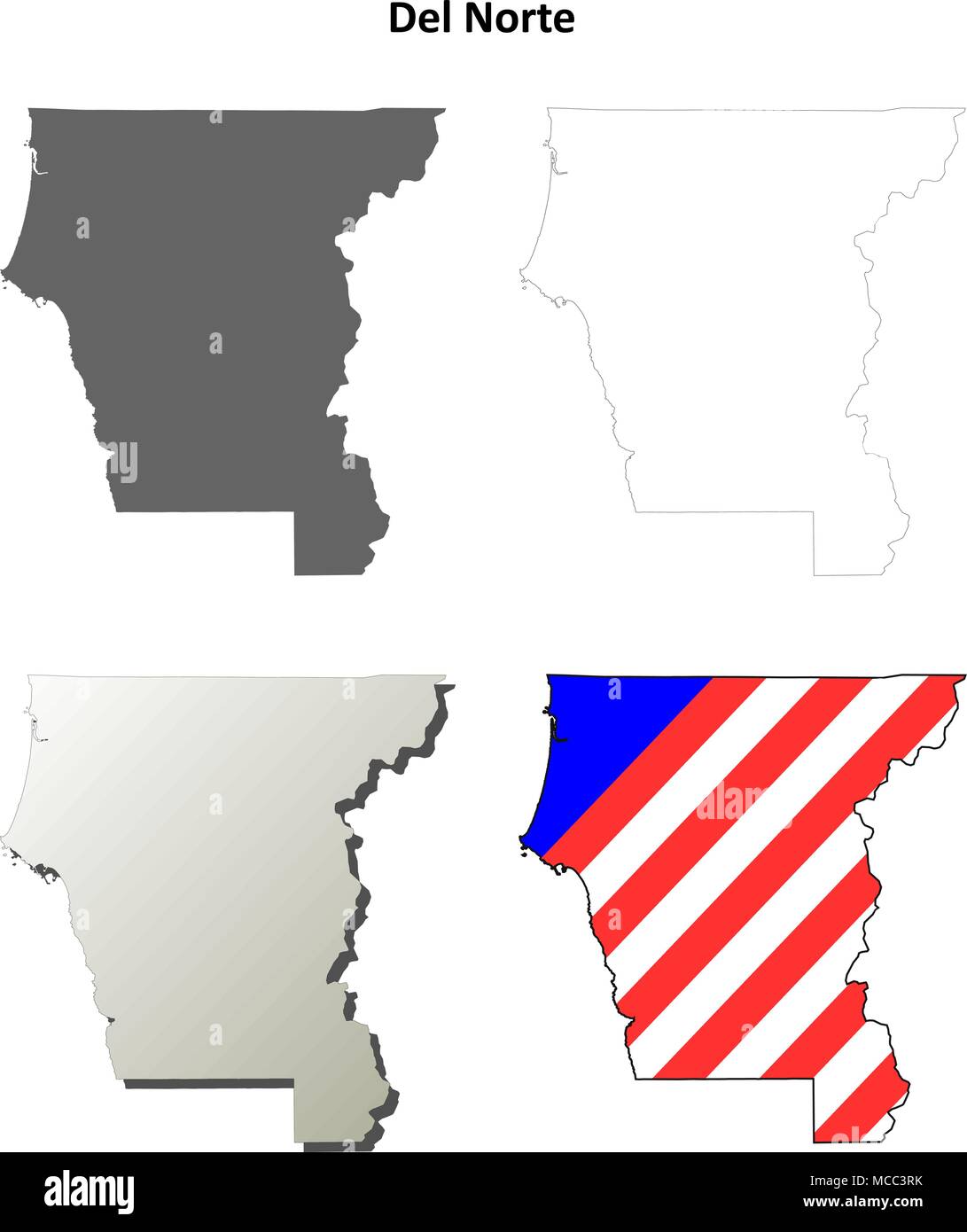 Del norte county map hi-res stock photography and images - Alamy