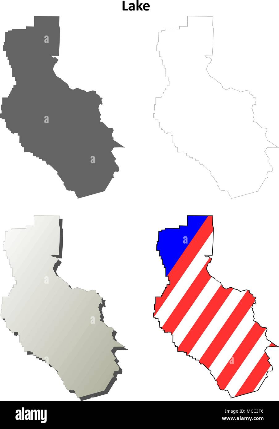 Lake County, California outline map set Stock Vector Image & Art - Alamy