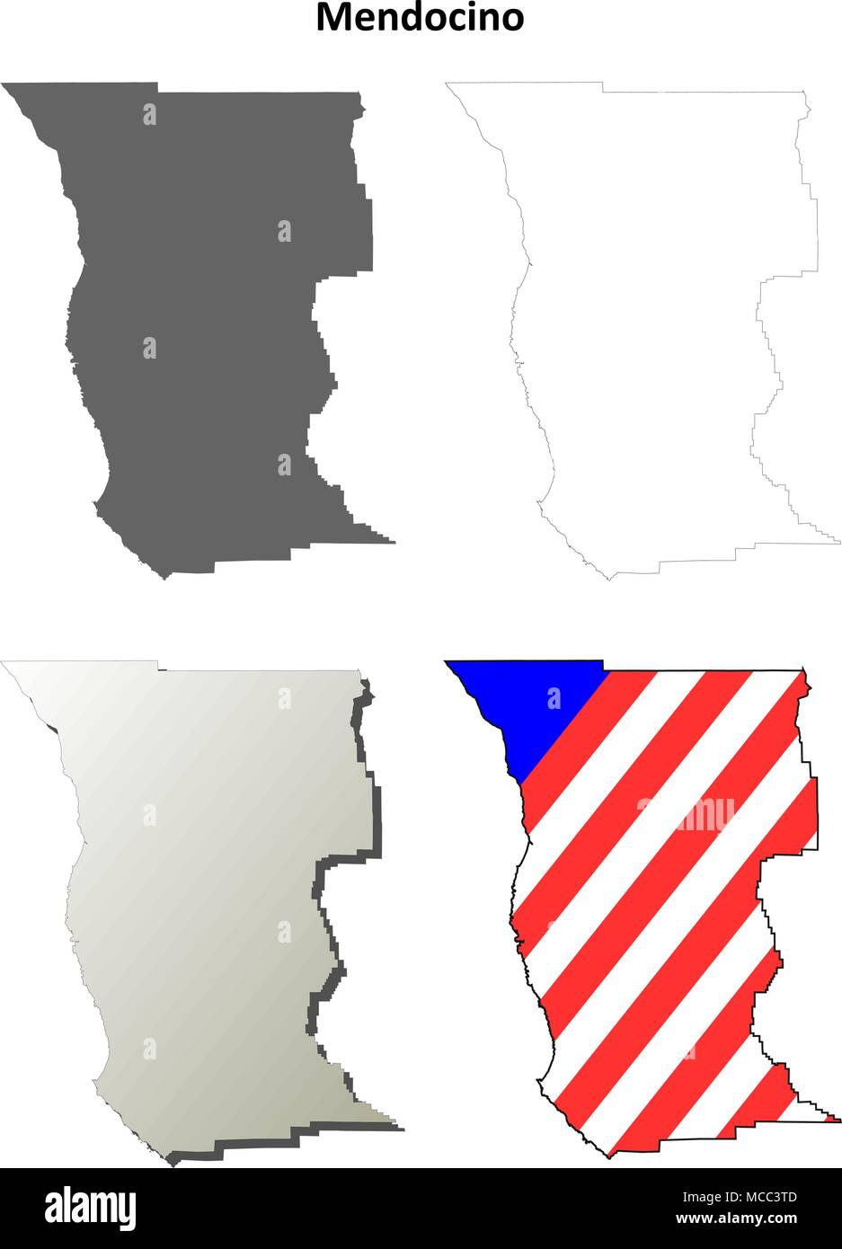 Mendocino county map Stock Vector Images - Alamy