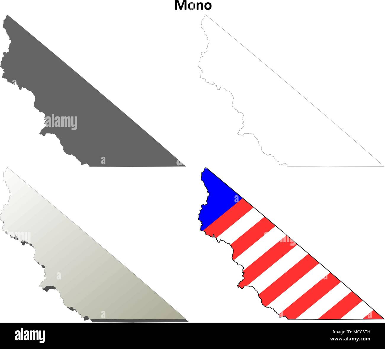 Mono County, California outline map set Stock Vector Image & Art - Alamy