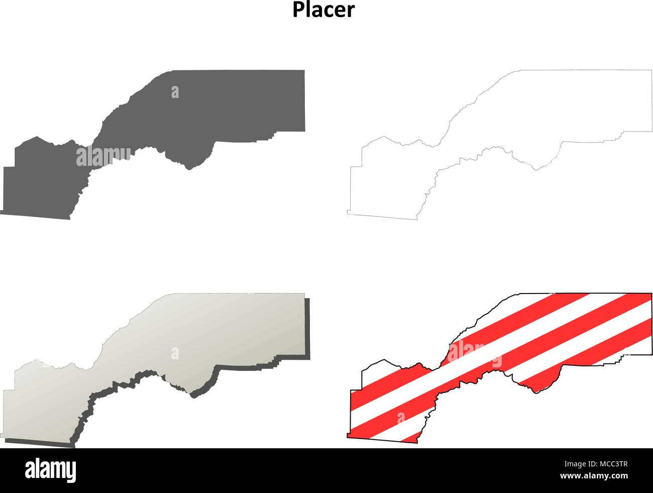 Placer County, California outline map set Stock Vector Image & Art - Alamy