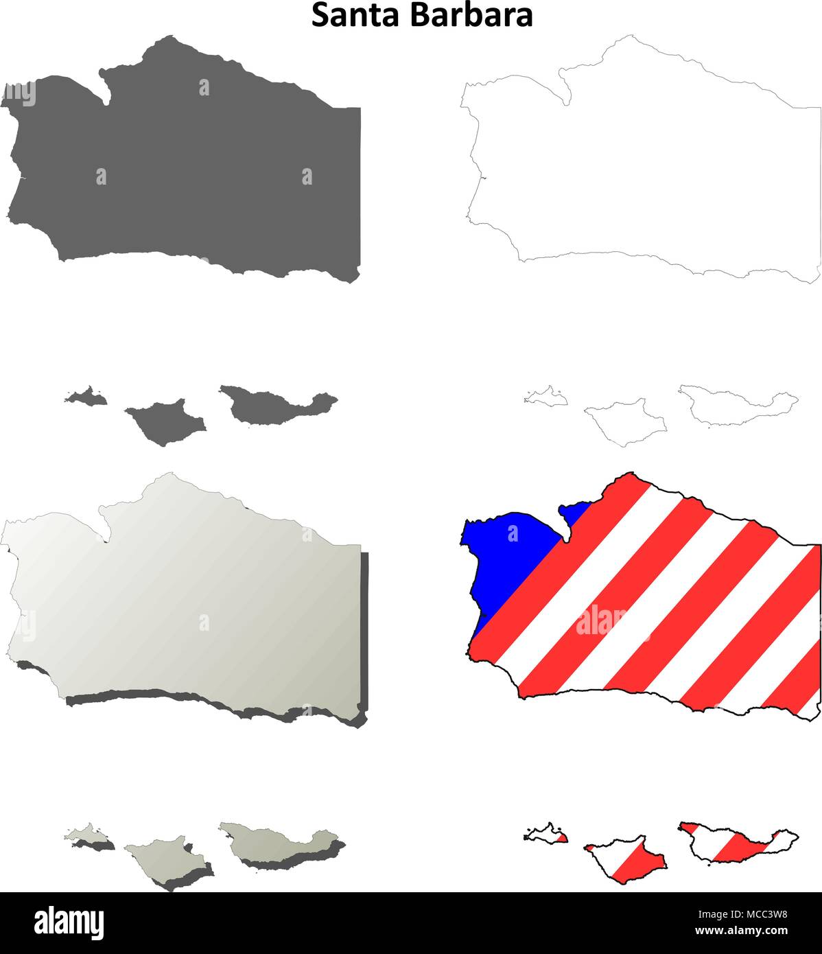 Santa barbara vector outline map hi-res stock photography and images ...