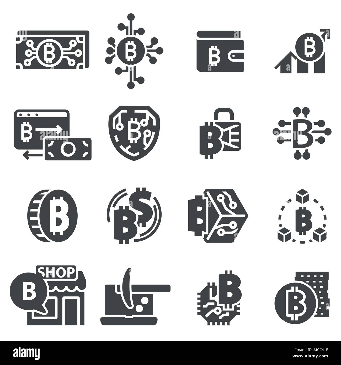 Bitcoin symbol in flat design. Vector illustration Stock Vector Image ...