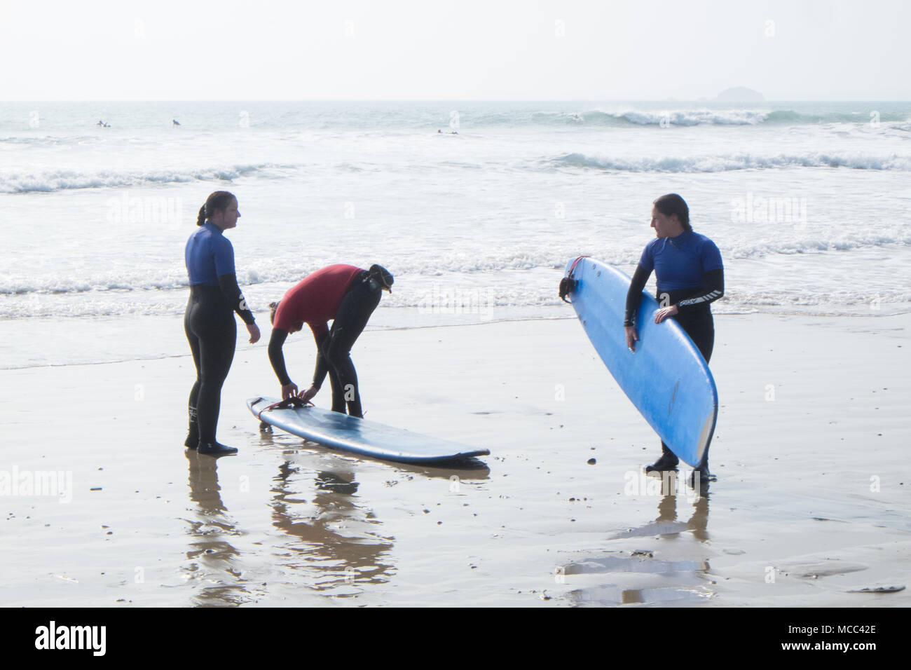 Surf school, learning,surfing,on,surfboards,water,sports,at,Newgale ...