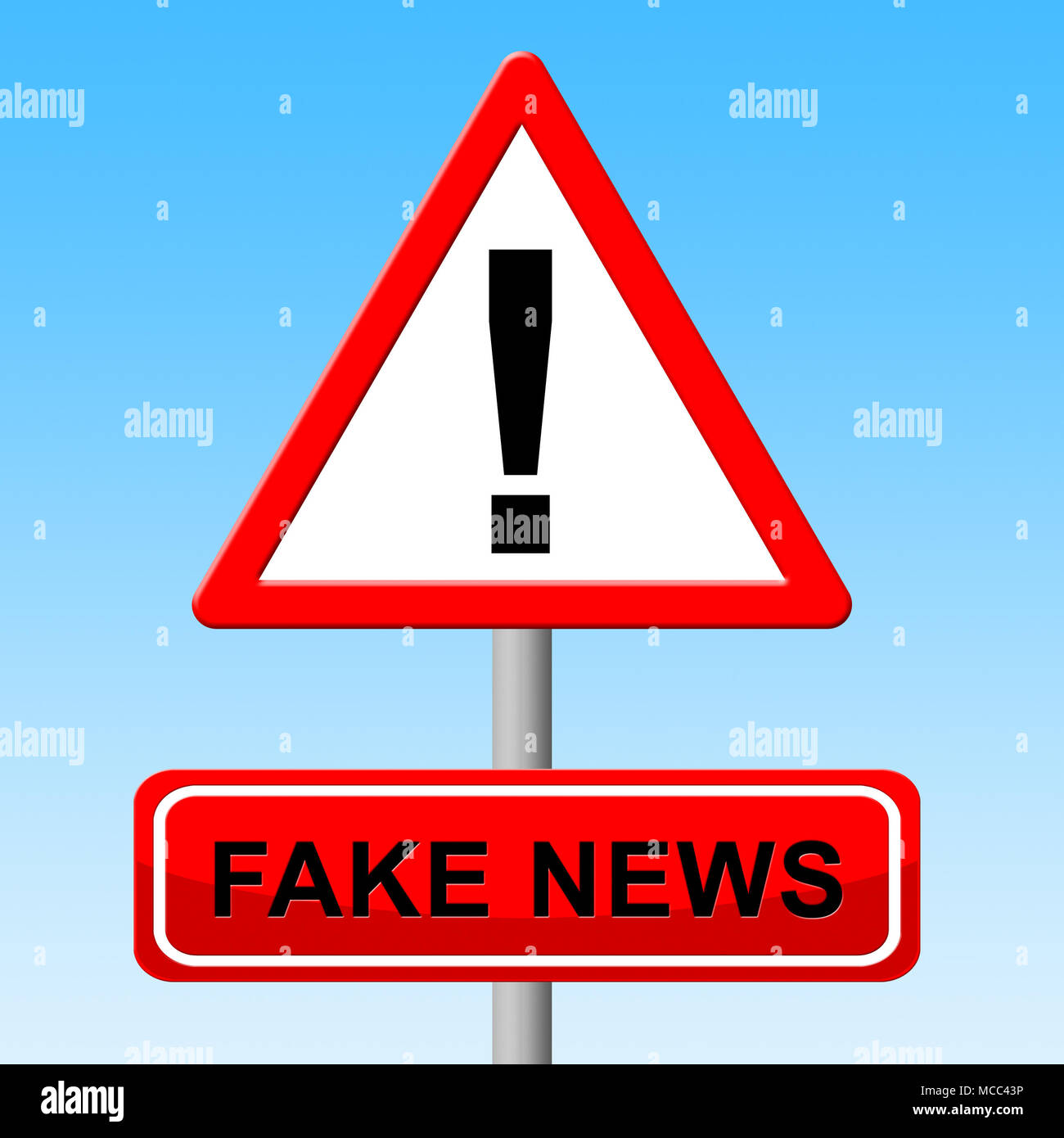 Sign With Fake News Warning Means Fraud 3d Illustration Stock Photo - Alamy