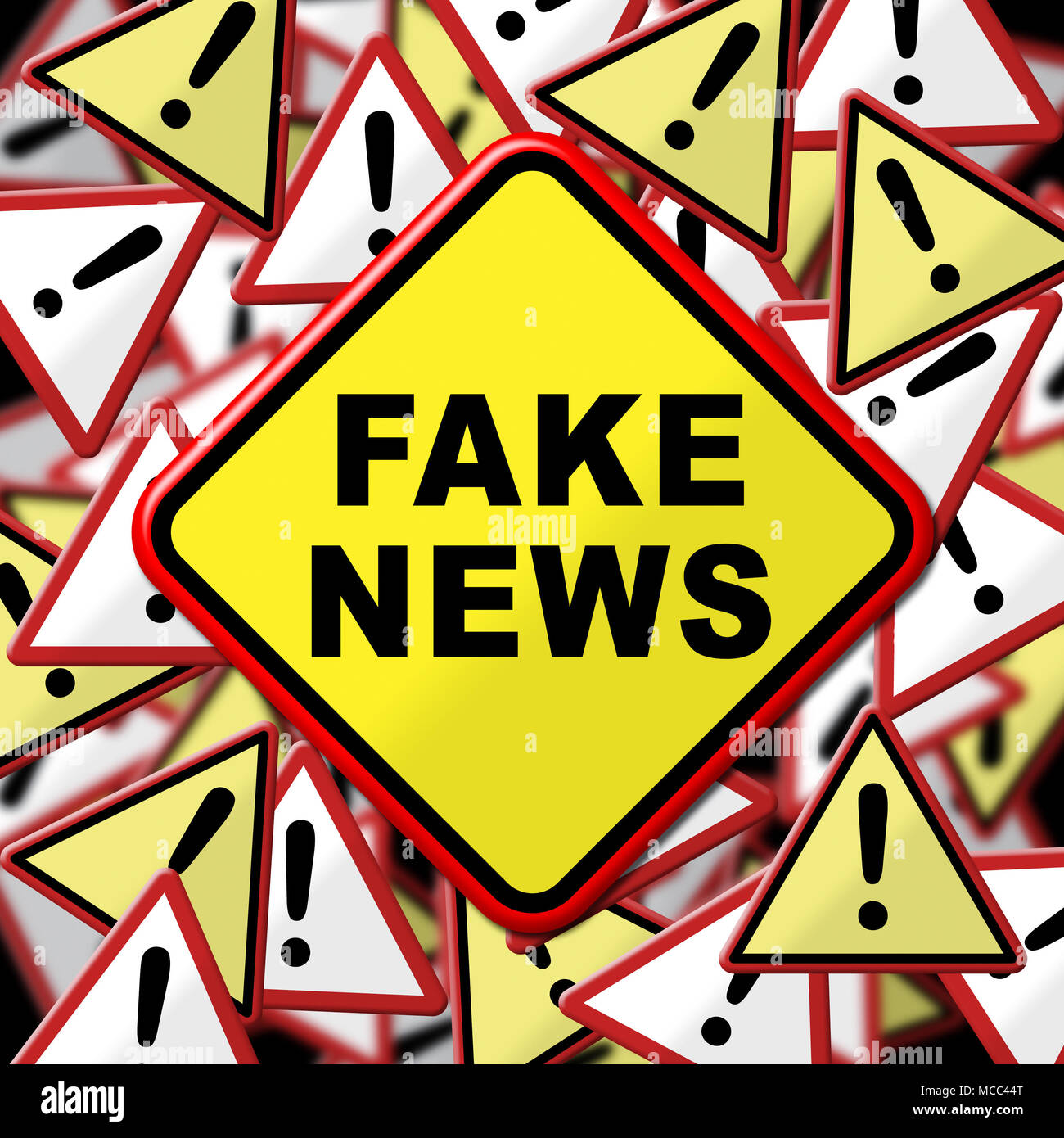 Fake News Disinformation Warning Signs 3d Illustration Stock Photo - Alamy