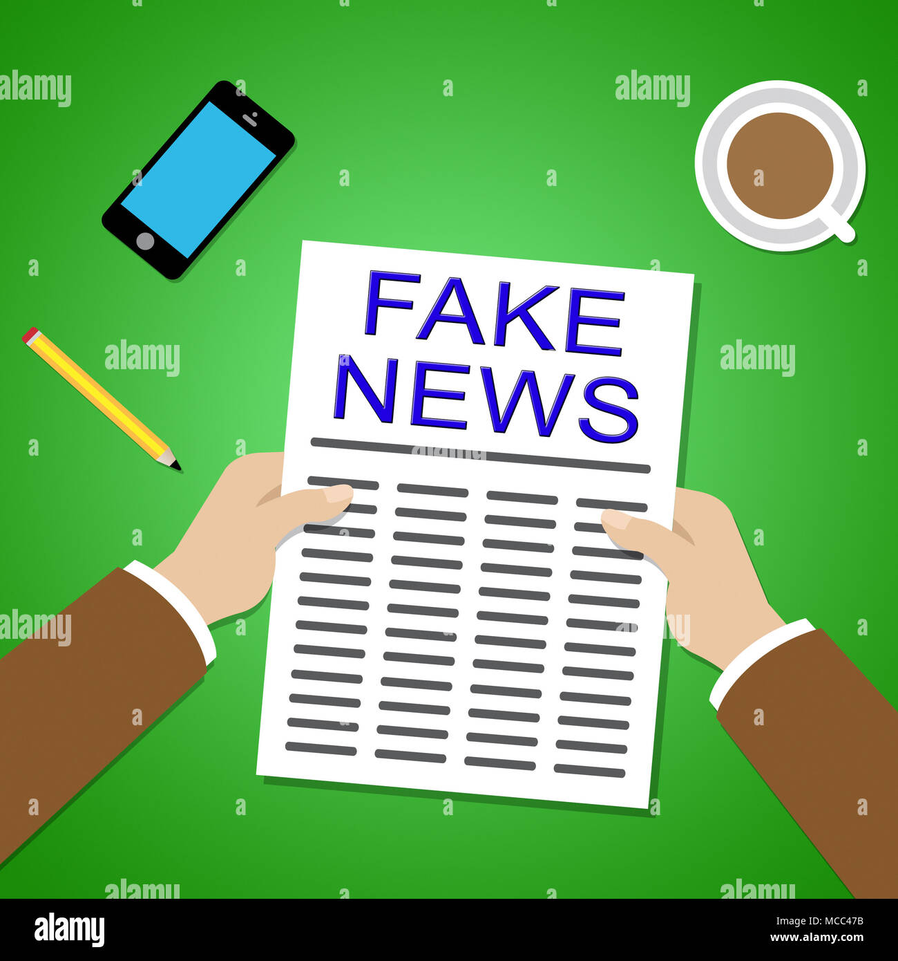 Fake News Newspaper Headline Facts Paper 3d Illustration Stock Photo ...