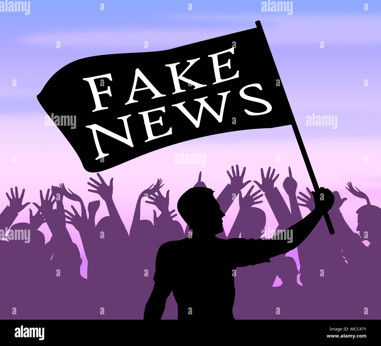 Fake News Flag Meaning Misinformation 3d Illustration Stock Photo - Alamy