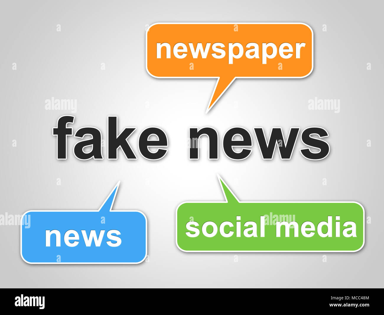Fake News Words Meaning Misleading Facts 3d Illustration Stock Photo ...