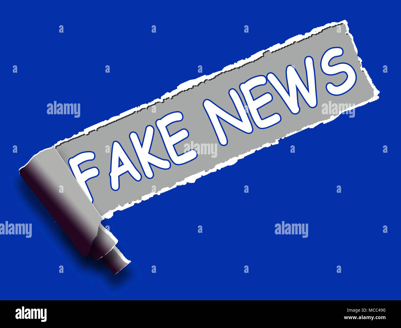 Torn Paper Fake News Words 3d Illustration Stock Photo - Alamy