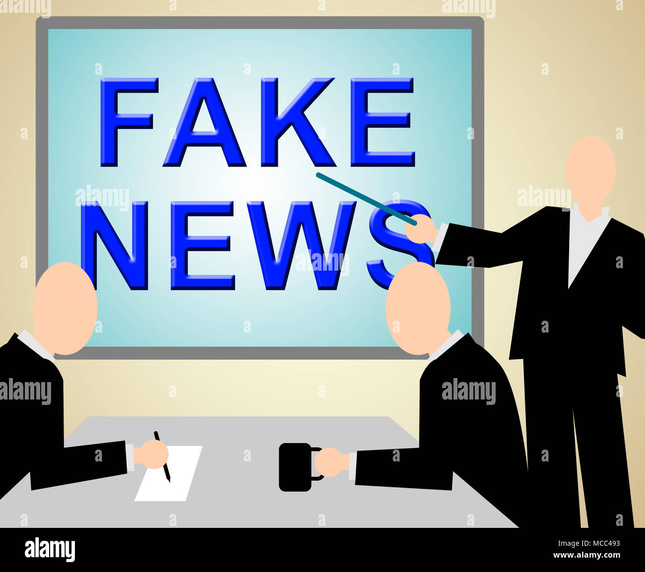 Fake News Discussion With The Teacher 3d Illustration Stock Photo - Alamy
