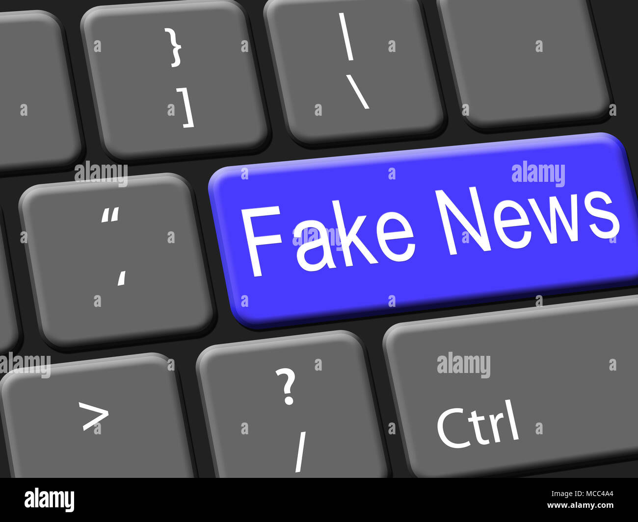 Fake News Computer Keyboard Key 3d Illustration Stock Photo - Alamy
