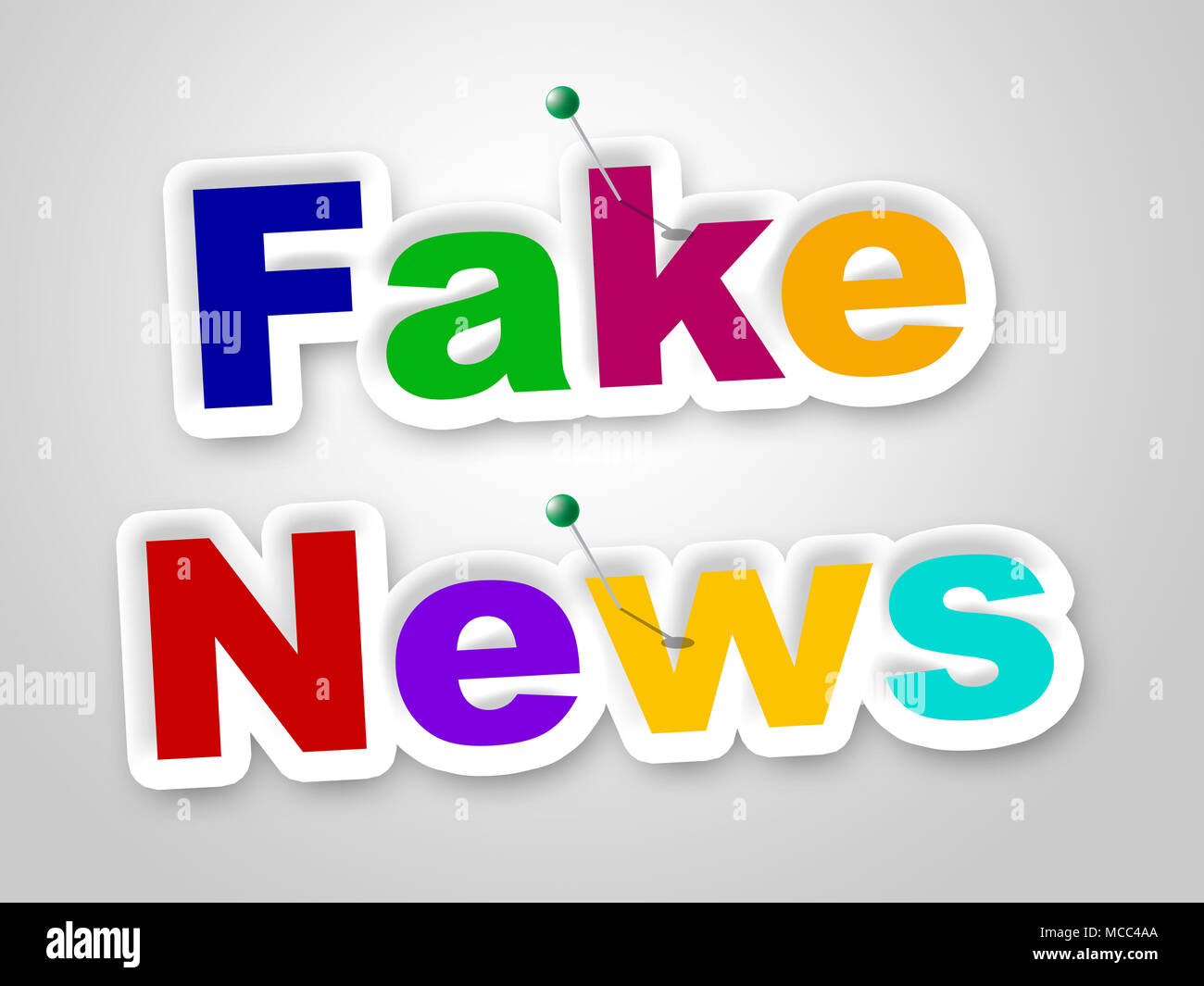 Fake News Letters Meaning Untrue 3d Illustration Stock Photo - Alamy