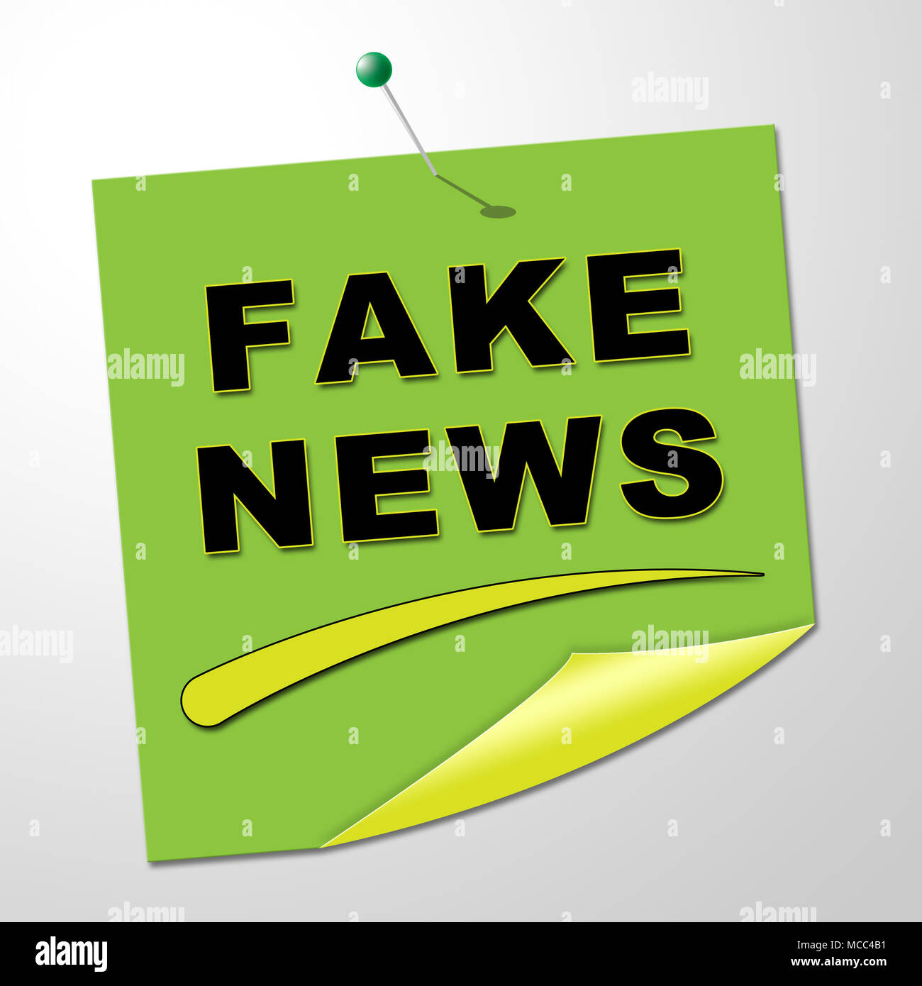 Fake News Note Meaning Falsehood 3d Illustration Stock Photo - Alamy