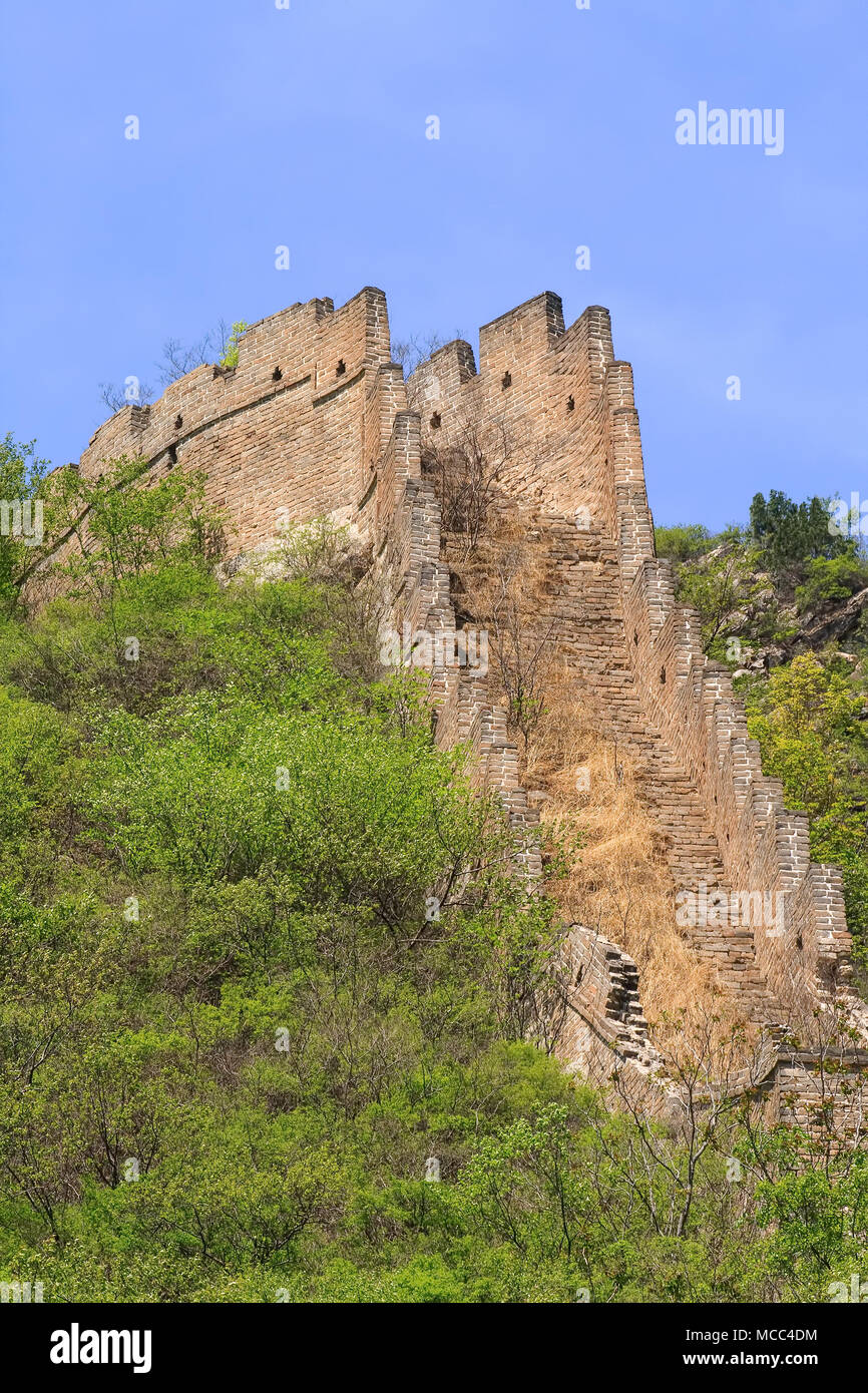 Magnificent Great wall in a green environment, Beijing, China Stock ...