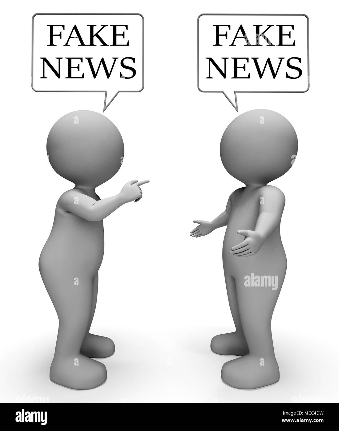 Fake News Discussion Between Characters Means Untrue 3d Illustration ...