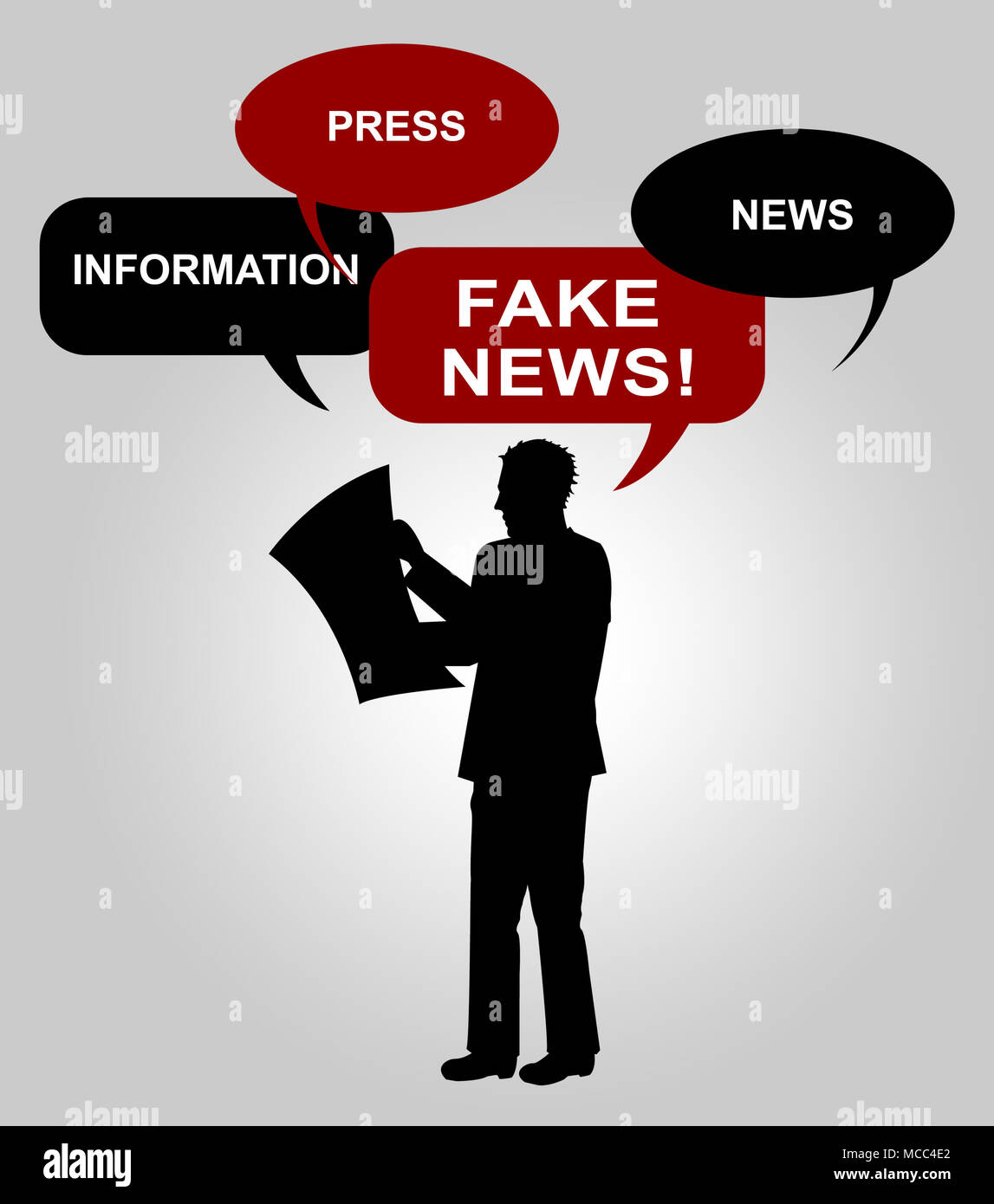 Fake News Speech Bubbles From A Man 3d Illustration Stock Photo - Alamy