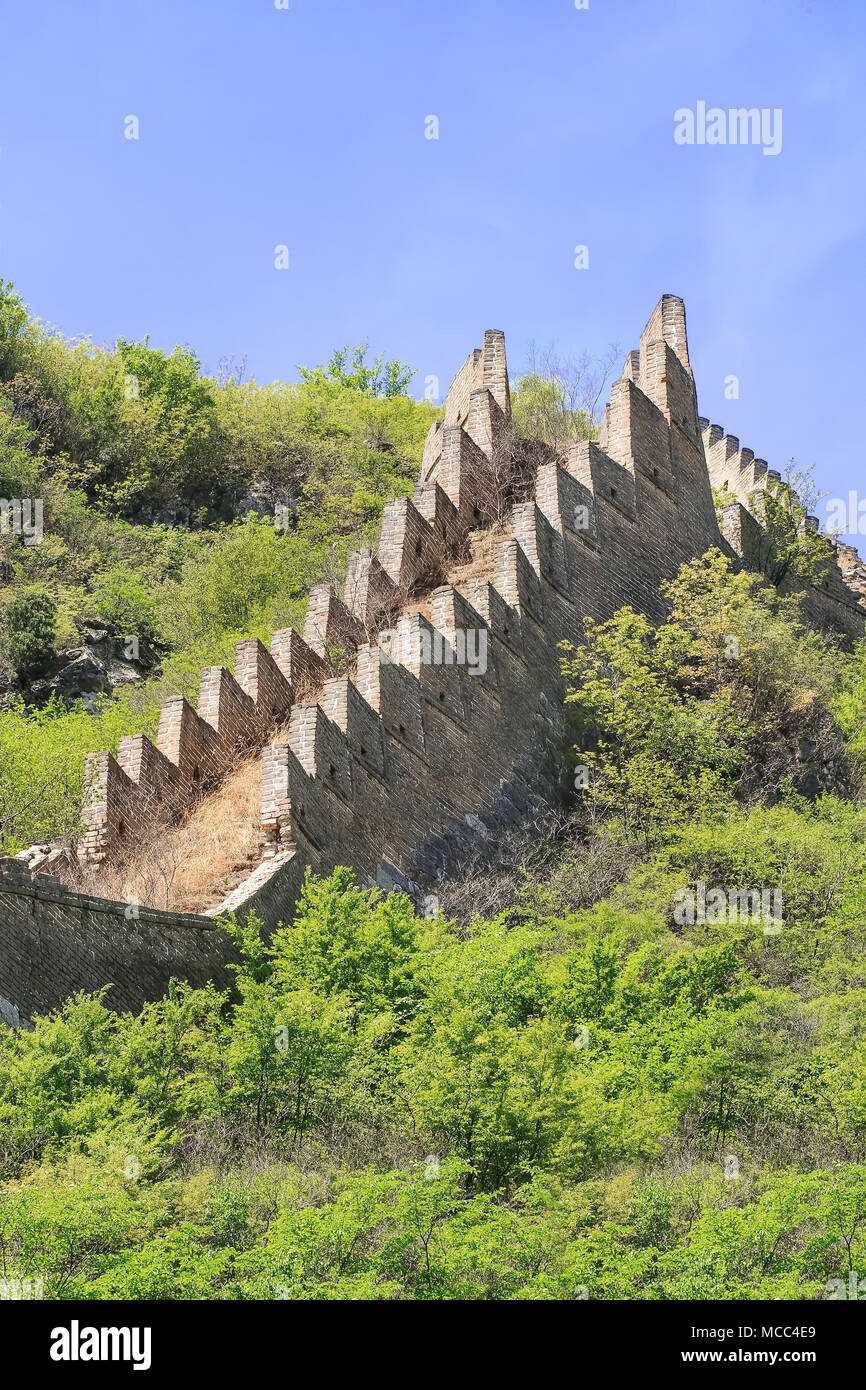 Magnificent Great wall in a green environment, Beijing, China Stock ...
