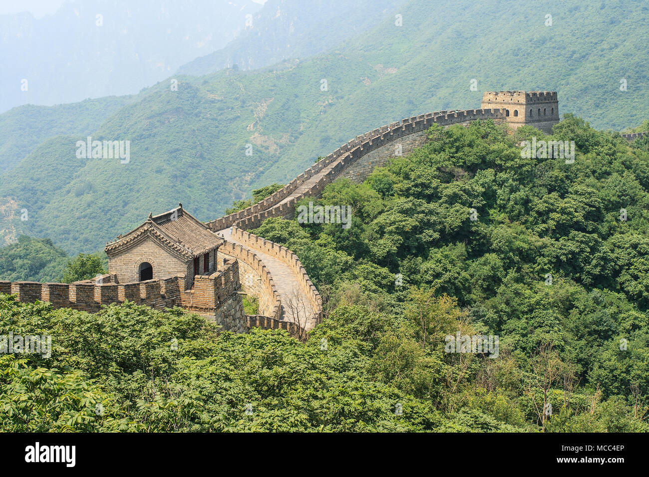 Magnificent Great wall in a green environment, Beijing, China Stock ...