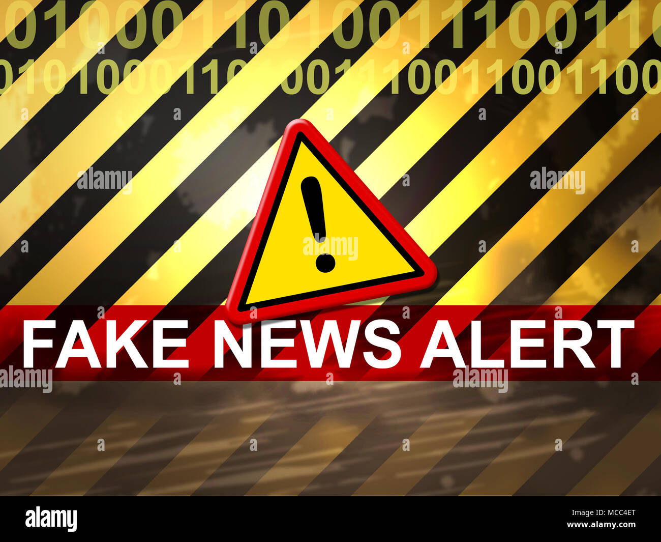 Fake News Alert Means Untrue Warning 3d Illustration Stock Photo - Alamy