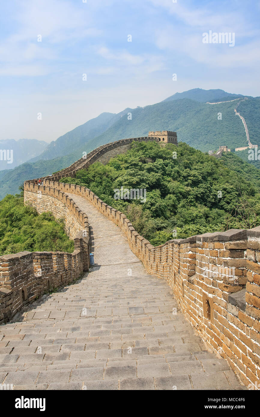 Magnificent Great wall in a green environment, Beijing, China Stock ...