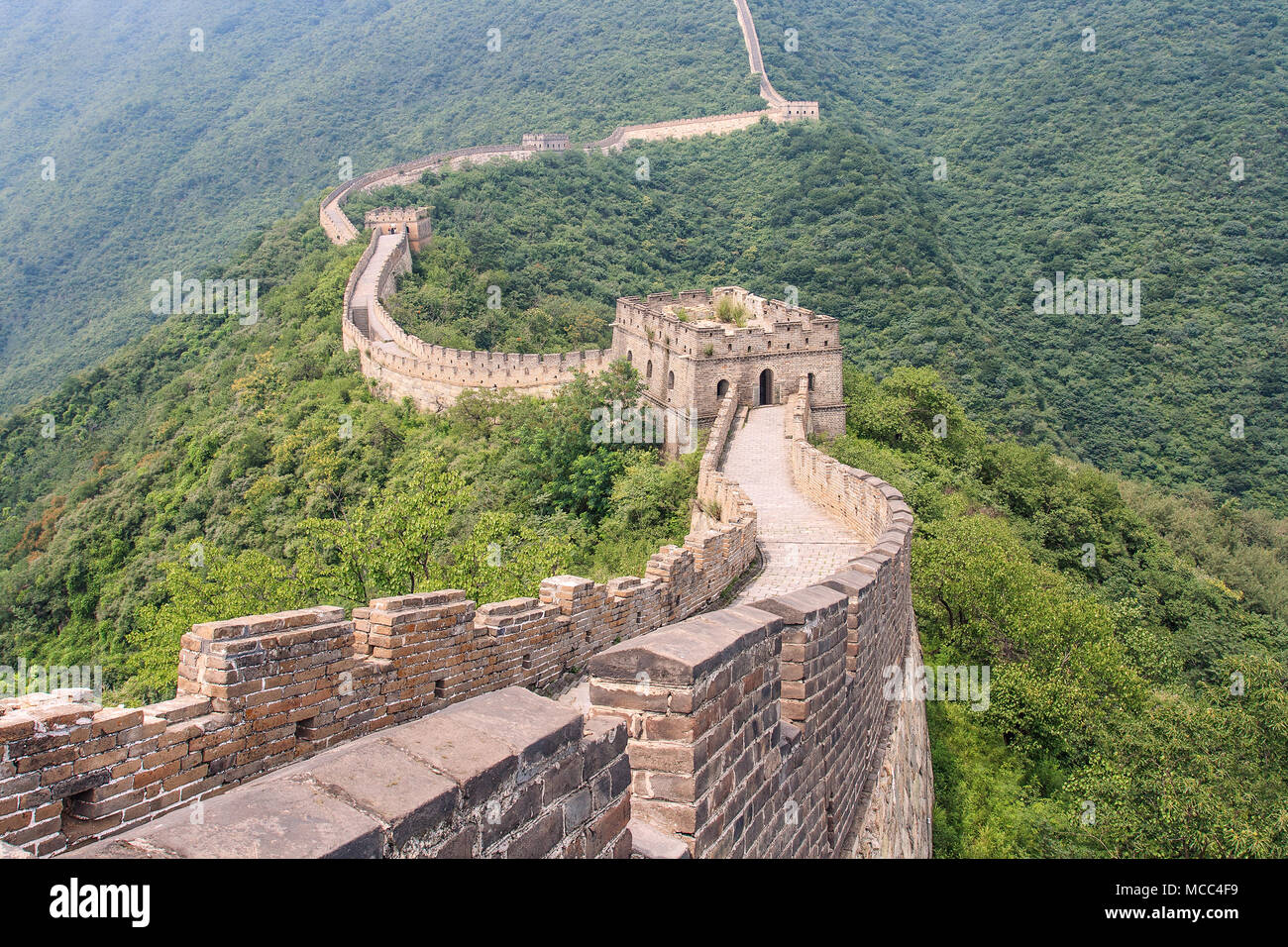 Magnificent Great wall in a green environment, Beijing, China Stock ...