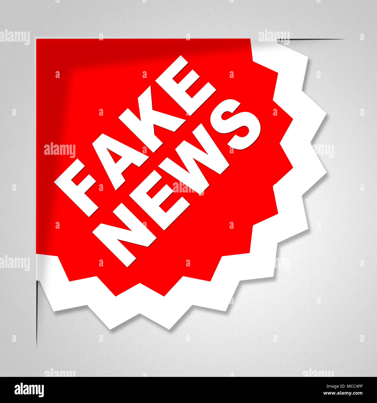 Fake News Badge Meaning Untrue 3d Illustration Stock Photo - Alamy