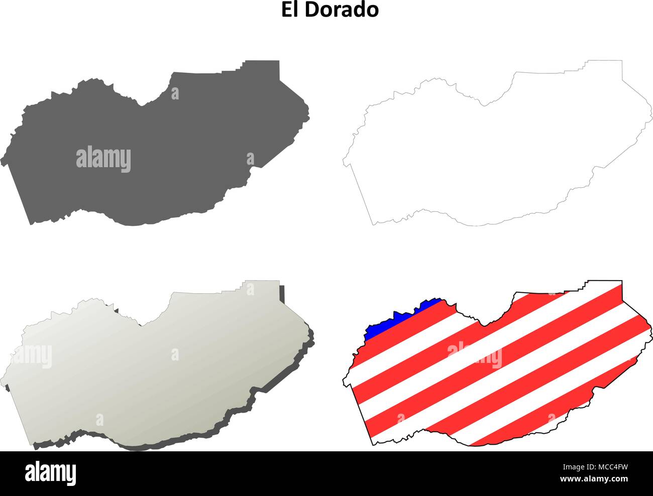 El Dorado County, California outline map set Stock Vector Image & Art ...