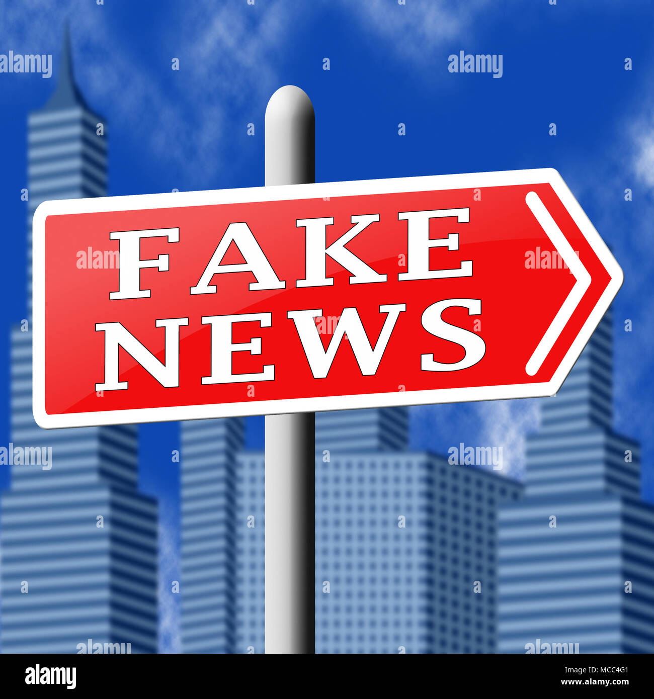 Fake News Sign Shows Alternative Facts 3d Illustration Stock Photo - Alamy
