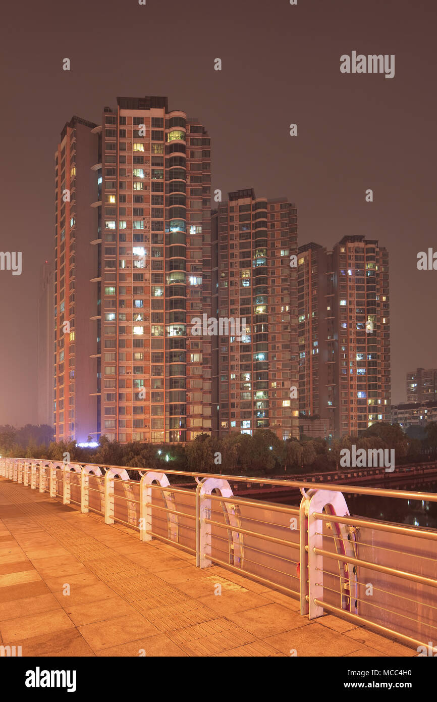 Nanjing night illuminated downtown tower hi-res stock photography and ...