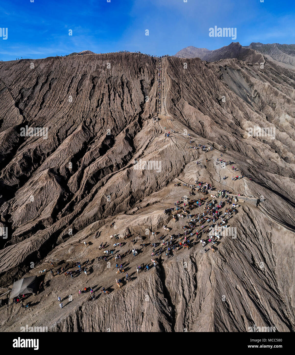 Majestic Mount Bromo aerial view at sunrise, Indonesia Stock Photo - Alamy