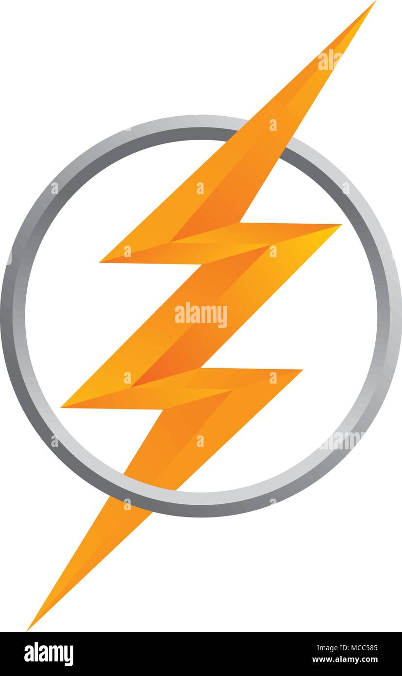 orange thunder bolt sign logo vector art Stock Vector Image & Art - Alamy