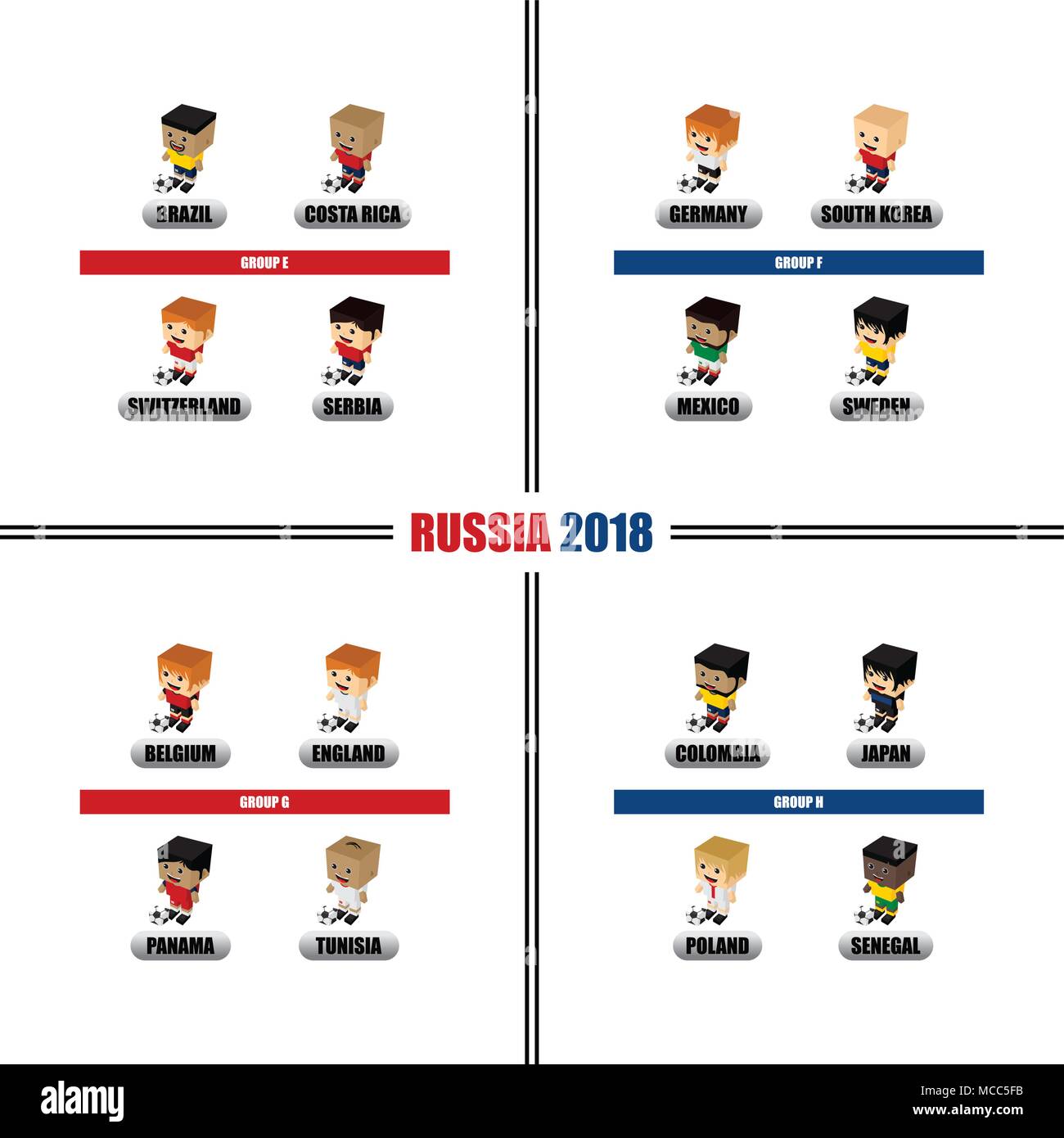 group team russia soccer tournament 2018 vector art Stock Vector Image ...