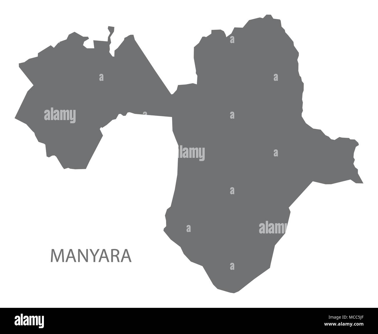 Manyara map of Tanzania grey illustration shape Stock Vector Image ...