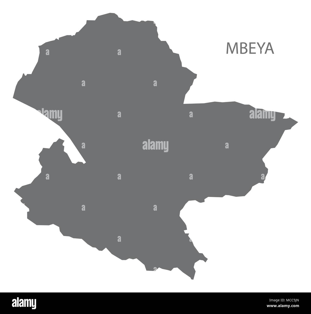 Mbeya map of Tanzania grey illustration shape Stock Vector Image & Art ...
